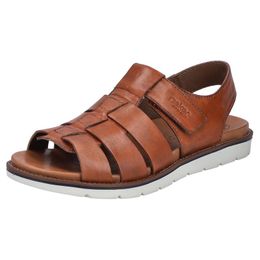 Rieker Sandale, Sommerschuh, Strandschuh, Klettschuh mit vorgeformtem Fußbett cognac 47 47 Sandale mit praktischem Klettverschluss