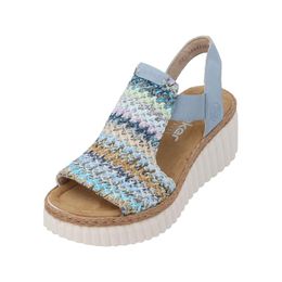 Rieker Plateau-Sandaletten in blau-multi/aqua | Gr.: 41