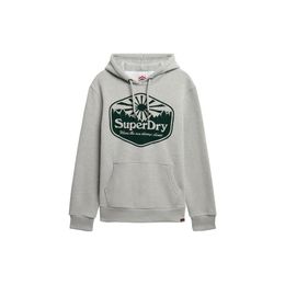 Superdry Sweatshirt 'Sun' Herren Größe L graumeliert / tanne