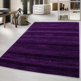 Ayyildiz Teppiche Teppich &raquo;Plus 8000&laquo; rechteckig 6 mm H&ouml;he L&auml;ufer, gestreifter Flachflor, robust, Webteppich, alle R&auml;ume lila Obermaterial: 100%...