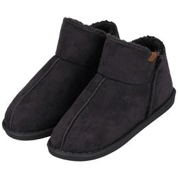 Apollo Hausschuh »LADIES HOME BOOTS SUEDE« mit Logoprägung und kuscheligen, wärmenden Innenfutter dark grey 37/38 37/38 Kuschelig warme Hausschuhe...