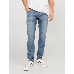 Jack & Jones JACK & JONES Slim-fit-Jeans »JJIGLENN JJCOLE AM 171 SN« blue denim 33 - Länge 32 Länge 32 33 Slim-fit-Jeans mit niedriger Leibhöhe für einen...