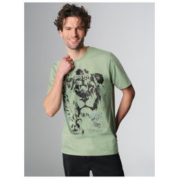 TRIGEMA T-Shirt &raquo;T-Shirt mit gro&szlig;em L&ouml;wen-Print&laquo; 1 Stk. green tea M M Single-Jersey