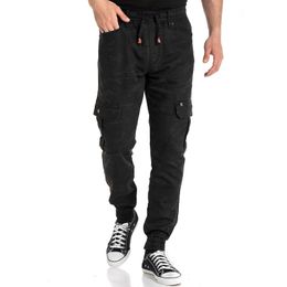 Cipo & Baxx CIPO & BAXX Jogg Pants »JEANS Jogger« BLACK Camouflage 31 - Länge 32 Länge 32 31 Jogg Pants mit normaler Passform für bequemen Sitz und...