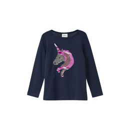 s.Oliver Shirt M&auml;dchen Gr&ouml;&szlig;e 128/134 navy / rosa / silber