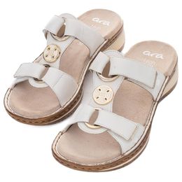 Ara Pantolette &raquo;HAWAII&laquo;, Sommerschuh, Sandale mit Keilabsatz creme 36 36 Pantolette mit zwei praktischen Klettverschl&uuml;ssen