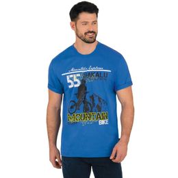 TRIGEMA T-Shirt &raquo;T-Shirt mit modischem Druckmotiv&laquo; 1 Stk. electric-blue XXL XXL Single-Jersey