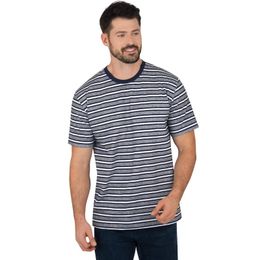 TRIGEMA T-Shirt &raquo;T-Shirt mit Streifenmuster&laquo; 1 Stk. navy L L DELUXE-Single-Jersey