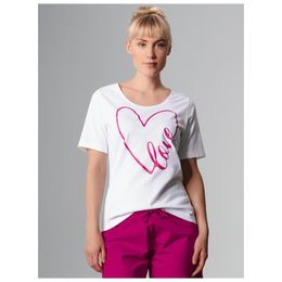 TRIGEMA Pyjamaoberteil &raquo;T-Shirt mit gro&szlig;em Herz-Motiv&laquo; 1 Stk. weiss M M Single-Jersey