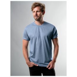 TRIGEMA T-Shirt »T-Shirt DELUXE Baumwolle« 1 Stk. pearl-blue L L DELUXE-Single-Jersey