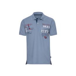 TRIGEMA Poloshirt &raquo;Poloshirt mit maritimem Printmotiv&laquo; 1 Stk. pearl-blue M M Piqu&eacute; Qualit&auml;t