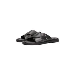 Tommy Hilfiger Pantolette »PREMIUM HILFIGER CC LTH SANDAL«, Blockabsatz, Sommmerschuh mit seitlicher Logoflag schwarz 43 43 Modische Pantolette mit...