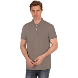 TRIGEMA Poloshirt »Slim Fit Poloshirt aus DELUXE-Piqué«, 1 Stk. taupe L L DELUXE-Piqué-Qualität