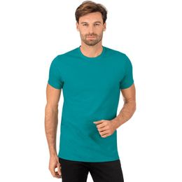 TRIGEMA T-Shirt »Slim Fit T-Shirt aus DELUXE Baumwolle« 1 Stk. lagune L L DELUXE-Single-Jersey