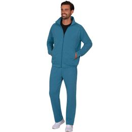 TRIGEMA Jogginganzug &raquo;Jogginganzug&laquo; 1 Stk. saphir-light-melange L L Gestickte TRIGEMA-Schwinge auf rechtem Arm
