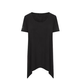 TRIGEMA T-Shirt &raquo;Long-Shirt mit edlen Strass-Steinen&laquo; 1 Stk. schwarz XL XL Elastischer Single-Jersey aus Viskose