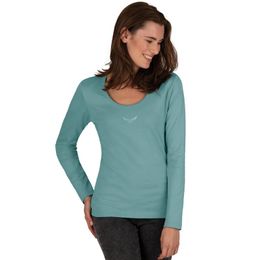 TRIGEMA Longsleeve &raquo;Langarmshirt mit Kristallsteinen&laquo; 1 Stk. seegras L L Elastischer Feinripp