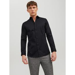 Jack & Jones Jack & Jones Damen Businesshemd &raquo;JJPRPARMA in Skinny Fit, Stretchanteil und verstellbaren Manschetten&laquo; sehr schmal, Web, Baumwollmischung schwarz M, N