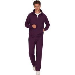 TRIGEMA Jogginganzug &raquo;Jogginganzug&laquo; 1 Stk. aubergine S S Gestickte TRIGEMA-Schwinge auf rechtem Arm