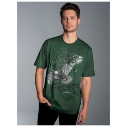 TRIGEMA T-Shirt &raquo;T-Shirt mit gro&szlig;em Adler-Printmotiv&laquo; 1 Stk. efeu L L DELUXE-Single-Jersey