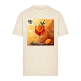 2Y STUDIOS T-Shirt »Dolce Vita Aperol Spritz Tee«, 1 Stk. sand M M Regular-fit mit regulärer Länge für lässiges Layering und entspannte Silhouette