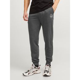 Jack & Jones JACK & JONES Sweathose &raquo;JPSTGORDON Jogpants mit Kordelzug und bequemem Schnitt&laquo; unifarben, modisch, bequem, Baumwolle Dark Grey Melange S - N-Gr...