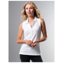 TRIGEMA Shirttop &raquo;&Auml;rmelloses Poloshirt mit Kristallsteinen&laquo; 1 Stk. weiss XL XL Elastischer DELUXE Piqu&eacute;