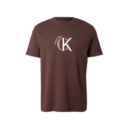 Calvin Klein Jeans T-Shirt Herren Gr&ouml;&szlig;e XS braun / schoko / wei&szlig;
