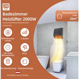 Badezimmer-Heizlüfter, 2000 W, LxBxH 144 x 253 x 347 mm kaiserkraft