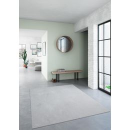 Teppich "MELLOW, Made in Belgium", grau (hellgrau), B:160cm H:19mm L:230cm, Polyester, PRIMAFLOR-IDEEN IN TEXTIL, Teppiche, Teppich, Uni Farben, weicher Flor, waschbar