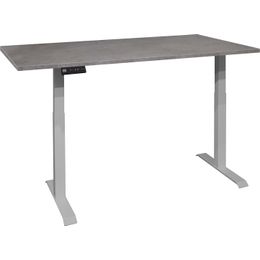M&auml;usbacher Schreibtisch M&Auml;USBACHER "Big System Office", silber (silber, graphit, silber, graphit), B:160cm, Tische, Schreibtisch, Breite 160 cm, elektrisch h&ouml;henverstellbar