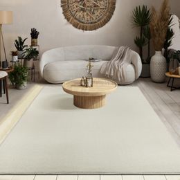Teppich the carpet "Suez", beige (creme), B:120cm H:14mm L:160cm, Polyester, Teppiche, Teppich, weicher Wohnzimmer Teppich Anti-Rutsch R&uuml;cken