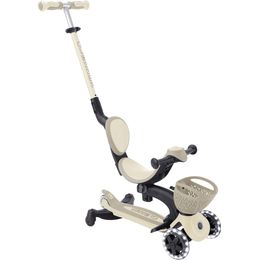 Tretroller Globber "GO-UP BABY 360 LIGHTS, mit Leuchtrollen und Leuchtmodul", taupe, Roller, KinderB:30cm L:75cm, B:30cm L:75cm