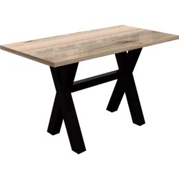 M&auml;usbacher Bartisch M&Auml;USBACHER, schwarz (schwarzstahl, sandeichefarben, schwarzstahl), B:160cm H:105cm T:70cm, Tische, Bartisch, Gestell in X-Form (Breite 120, 140 oder 160 cm)