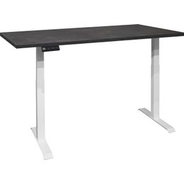 M&auml;usbacher Schreibtisch M&Auml;USBACHER "Big System Office", schwarz-wei&szlig; (wei&szlig; matt, schwarzstahl, wei&szlig; matt, schwarzstahl), B:160cm, Tische, Schreibtisch, Breite 160 cm, elektrisch h&ouml;henverstellbar