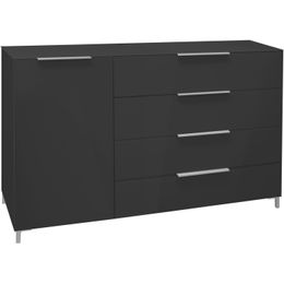 M&auml;usbacher Kommode M&Auml;USBACHER "Mix Box + Fu&szlig; 0771_KO_14", grau (anthrazit, glas anthrazit), B:177cm H:107cm T:45cm, Sideboards, Kommode, Breite 177 cm