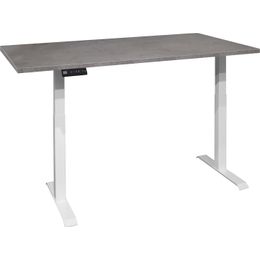 M&auml;usbacher Schreibtisch M&Auml;USBACHER "Big System Office", wei&szlig; (wei&szlig; matt, graphit, wei&szlig; matt, graphit), B:140cm, Tische, Schreibtisch, Breite 140 cm, elektrisch h&ouml;henverstellbar