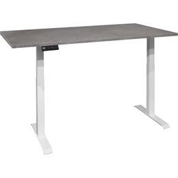 M&auml;usbacher Schreibtisch M&Auml;USBACHER "Big System Office", wei&szlig; (wei&szlig; matt, graphit, wei&szlig; matt, graphit), B:120cm, Tische, Schreibtisch, Breite 120 cm, elektrisch h&ouml;henverstellbar