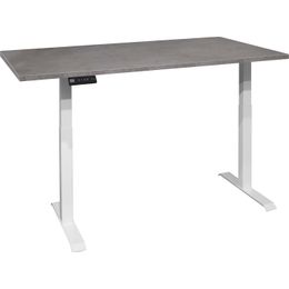 M&auml;usbacher Schreibtisch M&Auml;USBACHER "Big System Office", wei&szlig; (wei&szlig; matt, graphit, wei&szlig; matt, graphit), B:180cm, Tische, Schreibtisch, Breite 180 cm, elektrisch h&ouml;henverstellbar