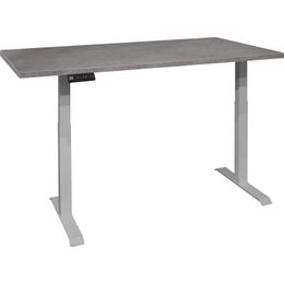 M&auml;usbacher Schreibtisch M&Auml;USBACHER "Big System Office", silber (silber, graphit, silber, graphit), B:140cm, Tische, Schreibtisch, Breite 140 cm, elektrisch h&ouml;henverstellbar