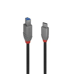 Lindy 0.5m USB 3.2 Typ C an B Kabel, Anthra Line - USB Typ C Stecker an B Stecker