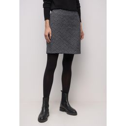 Minirock Street One, Damen, Gr. 42, schwarz, Stoff, 100% Polyester, gemustert, normal knielang, Röcke