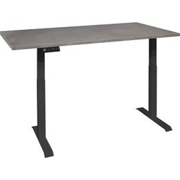 M&auml;usbacher Schreibtisch M&Auml;USBACHER "Big System Office", grau (schwarz matt, graphit, schwarz matt, graphit), B:140cm, Tische, Schreibtisch, Breite 140 cm, elektrisch h&ouml;henverstellbar