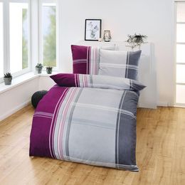 Bettw&auml;sche Kinzlerkaro beere, Polyester, Obermaterial: 100% Polyester, Jugendzimmer, Bettw&auml;sche, "Mikrofaser Fleece"