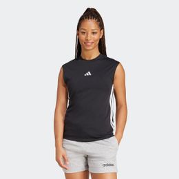 Tanktop adidas Sportswear "W 3S SJ TK", Damen, Gr. L, schwarz-wei&szlig; (schwarz, wei&szlig;), Obermaterial: 100% Baumwolle, Rundhals, Tops Tanktop
