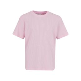 T-Shirt Urban Classics "Urban Classics Waffle Tee", M&auml;dchen, Gr. 122/128, softpink, 65% Baumwolle, 35% Polyester, bedruckt, normal, Rundhals, Shirts T-Shirt