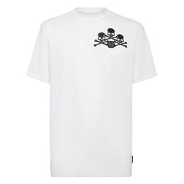 Philipp Plein Damen T-Shirt "Skull"01, wei&szlig;, Gr. M, Obermaterial: 100% Baumwolle, Shirts