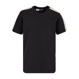 T-Shirt Urban Classics "Urban Classics Boys Tennis Core Tee", M&auml;dchen, Gr. 122/128, schwarz, 100% Baumwolle, mehrfarbig, normal, Rundhals, Shirts T-Shirt