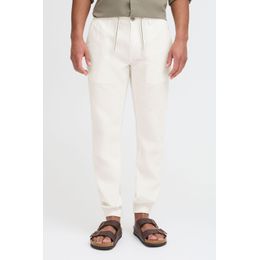 Leinenhose Blend "BHLennik", Herren, Gr. L, US-Größen, sanftes weiß, 55% Leinen, 45% Baumwolle, unifarben, regular fit lang, Hosen, Lange Chinohose mit Kordeln