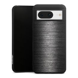 DeinDesign Google Pixel 8 Handy Premium Silikon H&uuml;lle Handyh&uuml;lle schwarz Case Metal Anthracite Metallic Look Silikon Premium Case